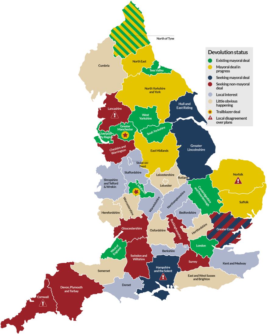 Devolution map: Where are deals progressing? | Local Government Chronicle (LGC)