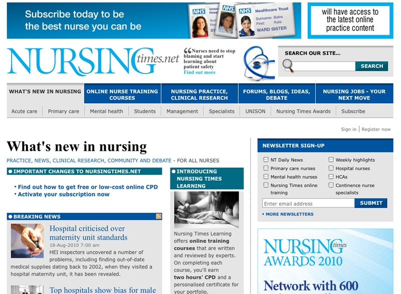 Join nursingtimes.net's web team | Nursing Times