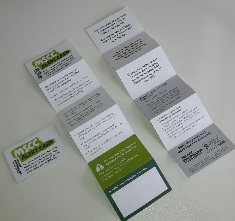 Malignant spinal cord compression alert card | Nursing Times