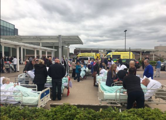 Patients evacuated in beds last night after Stoke hospital fire ...