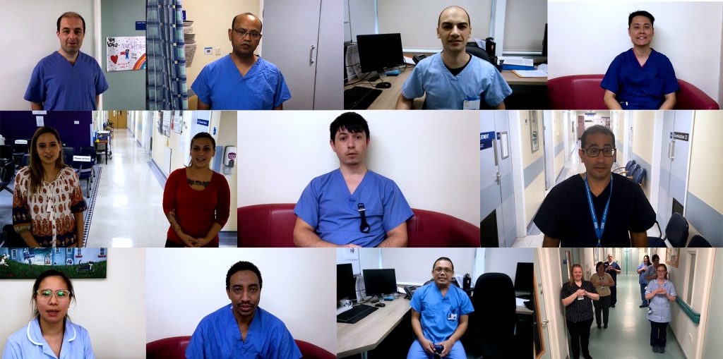 Watch: Nurses support foreign language social distancing campaign ...