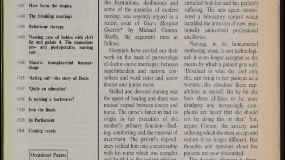 Issue: 47 1970-11-19 | Nursing Times