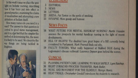 Issue: 8 1986-02-19 | Nursing Times