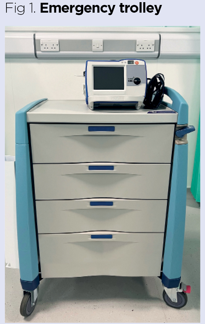 Adult emergency trolley 1: equipment to support airway and breathing ...