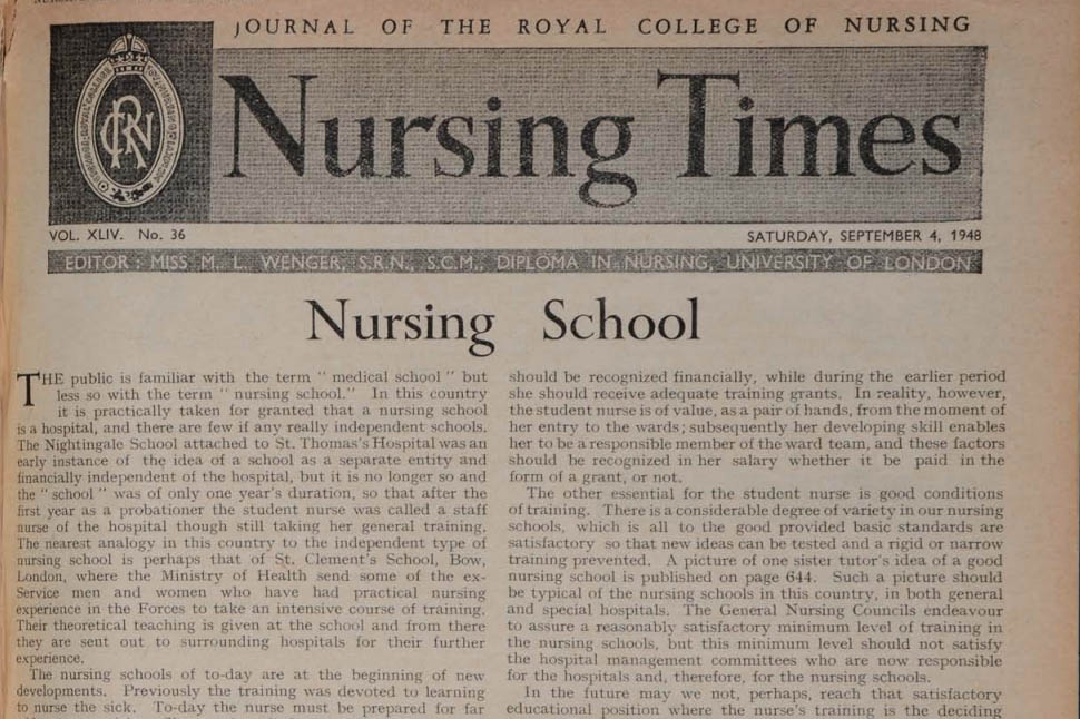 Reforms to education and training were a hot topic, even 75 years ago | Nursing Times